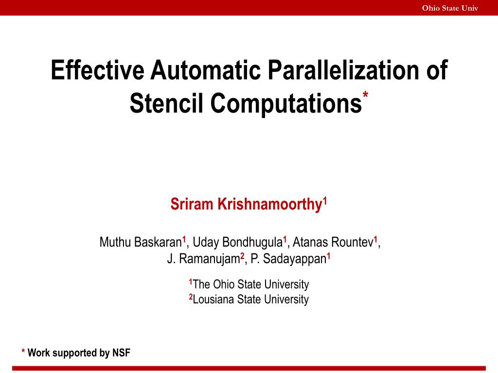 PPT - Effective Automatic Parallelization of Stencil Computations * PowerPoint Presentation - ID ...