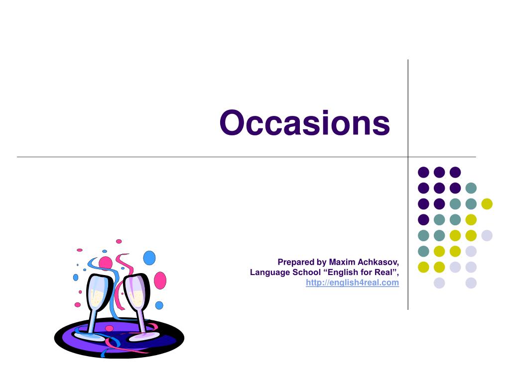 PPT - Occasions PowerPoint Presentation, free download - ID:122822