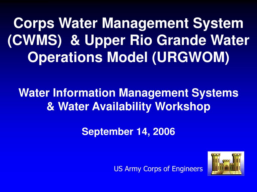 PPT - Water Information Management Systems & Water Availability ...