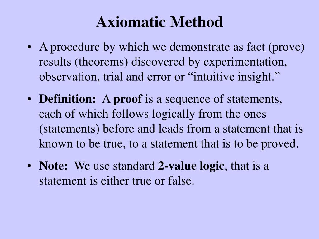 PPT - Axiomatic Method PowerPoint Presentation, free download - ID:1228811