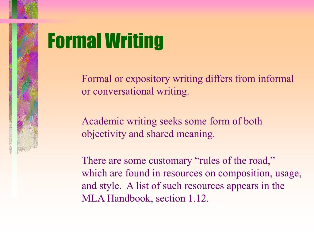 PPT - Formal Writing PowerPoint Presentation, free download - ID:1229022