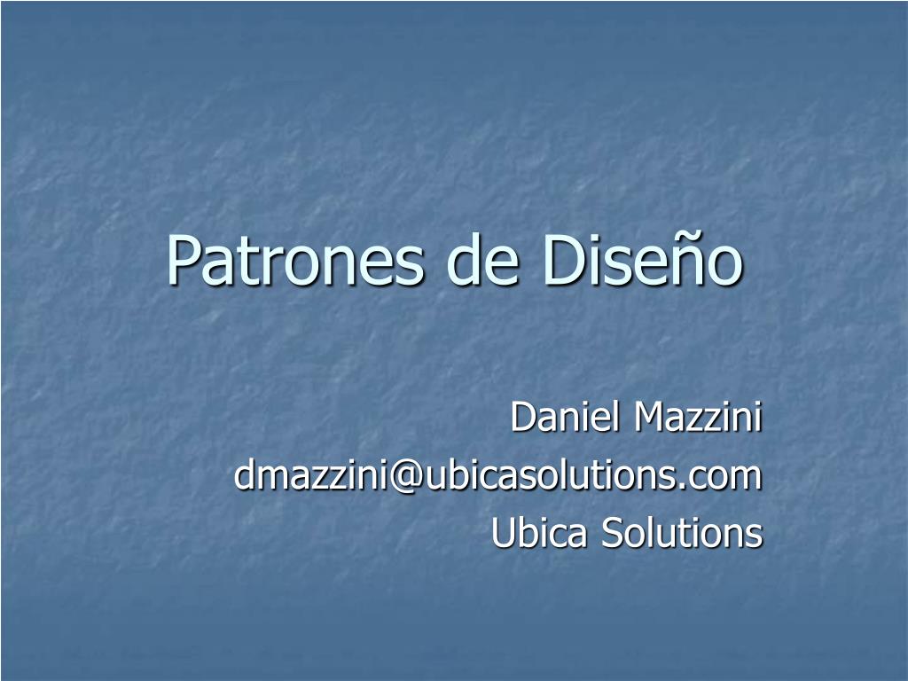 PPT - Patrones de Diseño PowerPoint Presentation, free download - ID ...