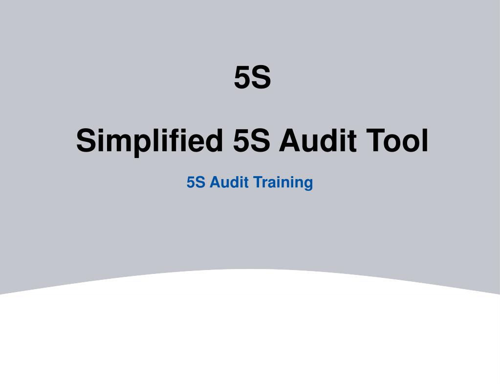 PPT - 5S Simplified 5S Audit Tool PowerPoint Presentation, free ...