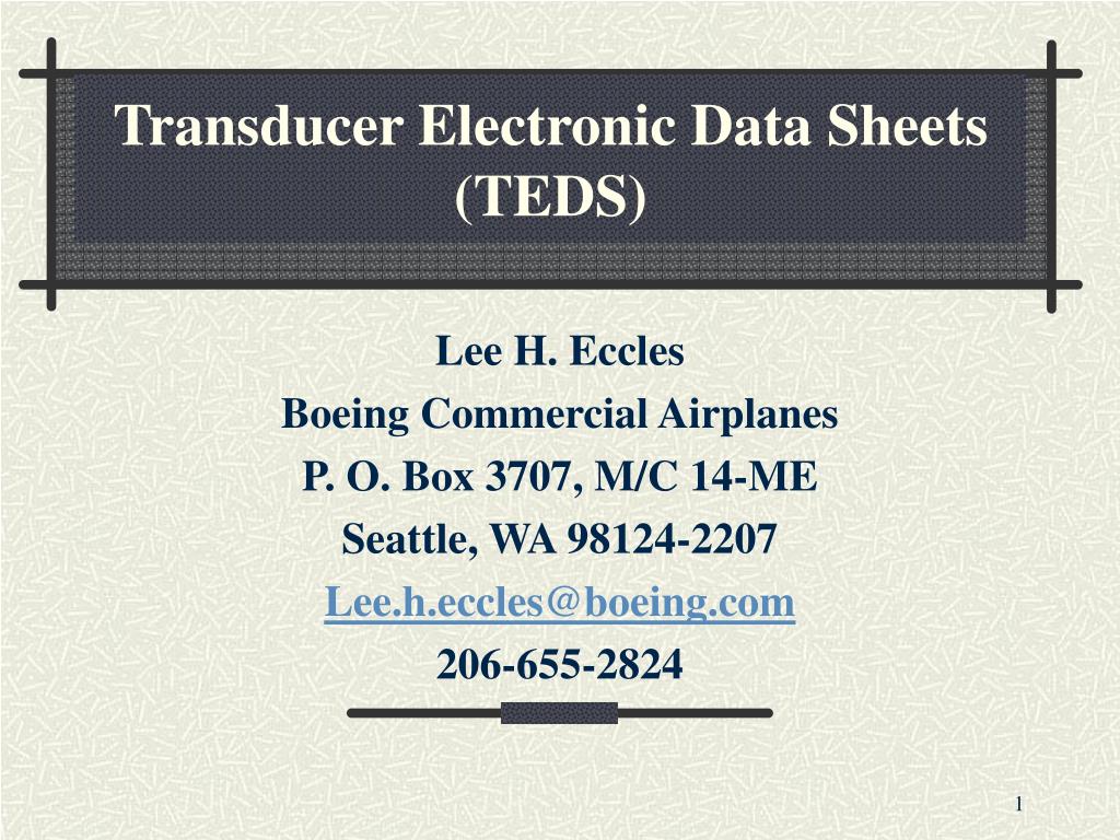PPT - Transducer Electronic Data Sheets (TEDS) PowerPoint Presentation ...