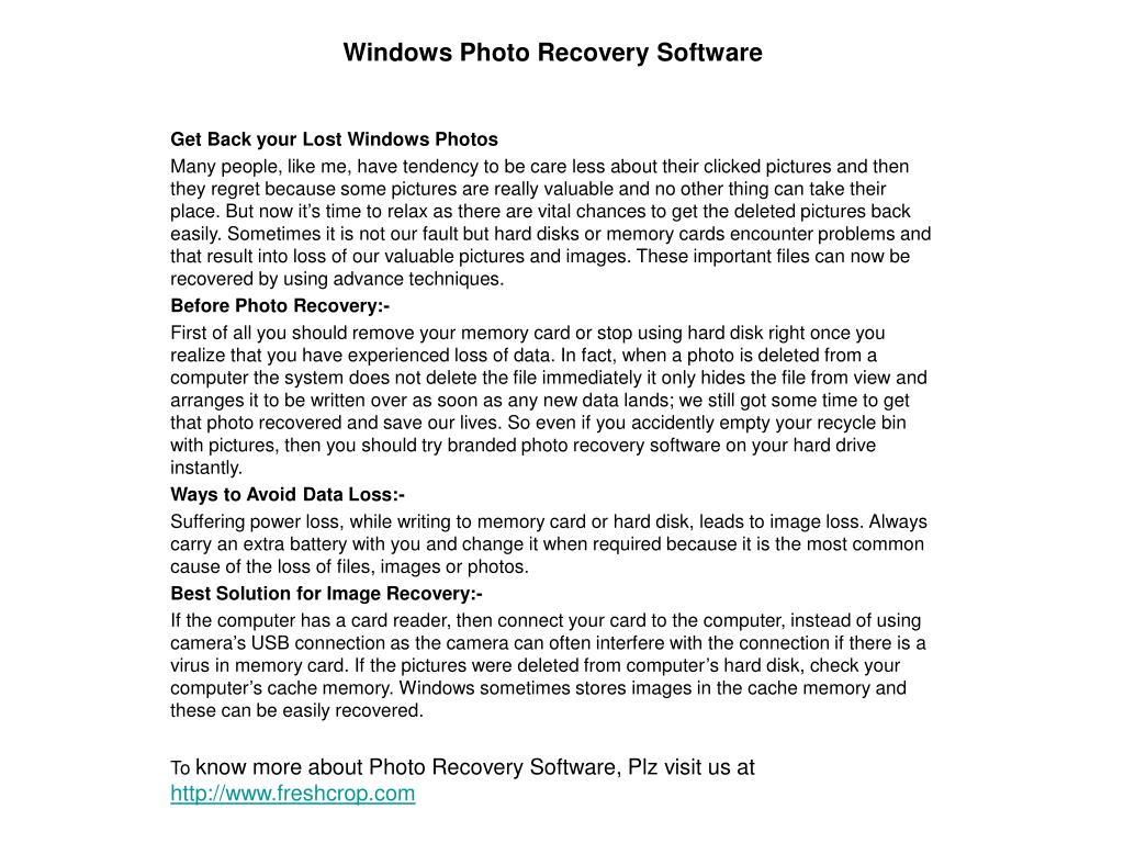 PPT - windows photo recovery software PowerPoint Presentation, free ...
