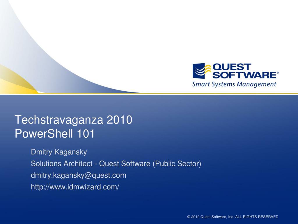 PPT - Techstravaganza 2010 PowerShell 101 PowerPoint Presentation, free ...