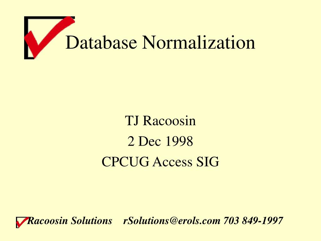 PPT - Database Normalization PowerPoint Presentation, free download ...