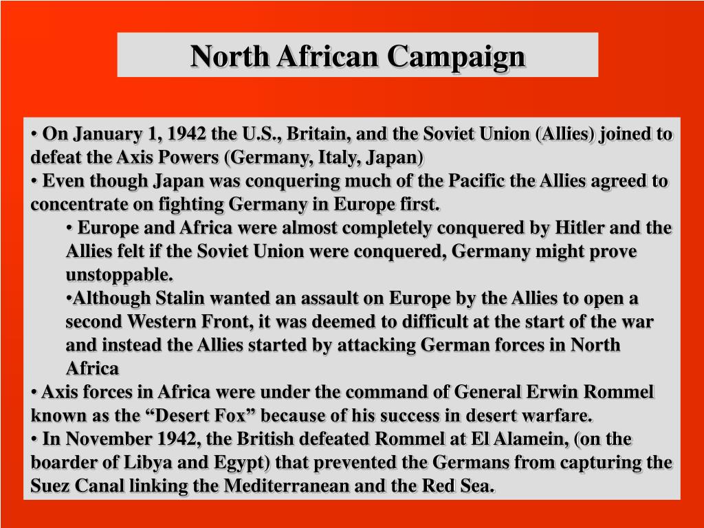 PPT - North African Campaign PowerPoint Presentation, free download ...