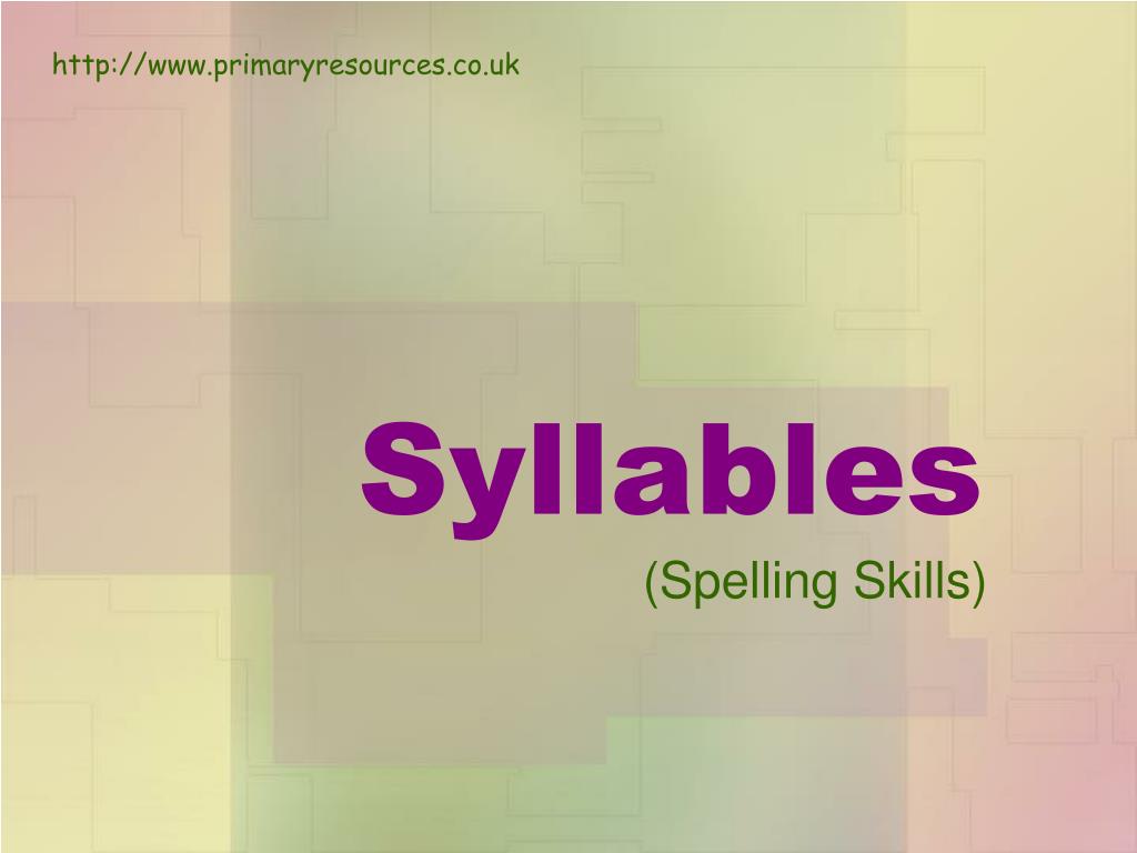PPT - Syllables PowerPoint Presentation, free download - ID:1259299