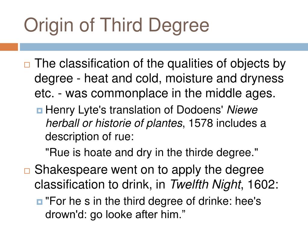 PPT - Origin of Third Degree PowerPoint Presentation, free download ...