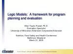 PPT - Using Logic Models for Program Planning and Evaluation PowerPoint ...