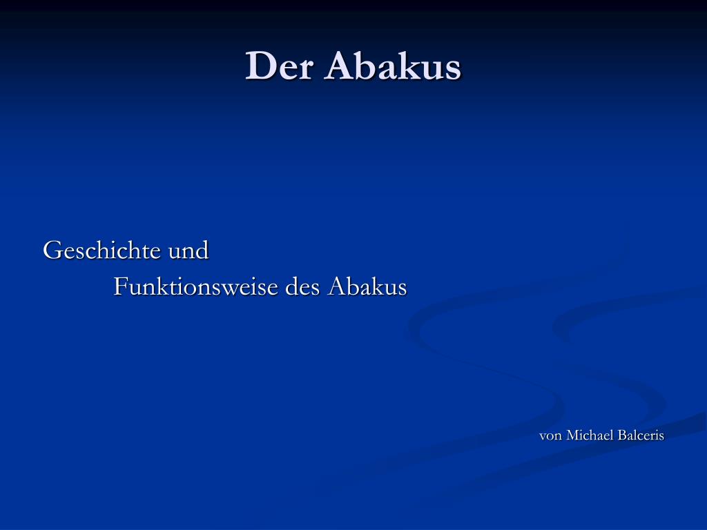 PPT - Der Abakus PowerPoint Presentation, free download - ID:1271364