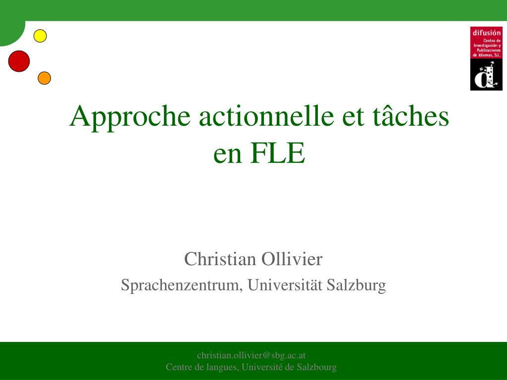 PPT - Approche actionnelle et tâches en FLE PowerPoint Presentation, free download - ID:1272221