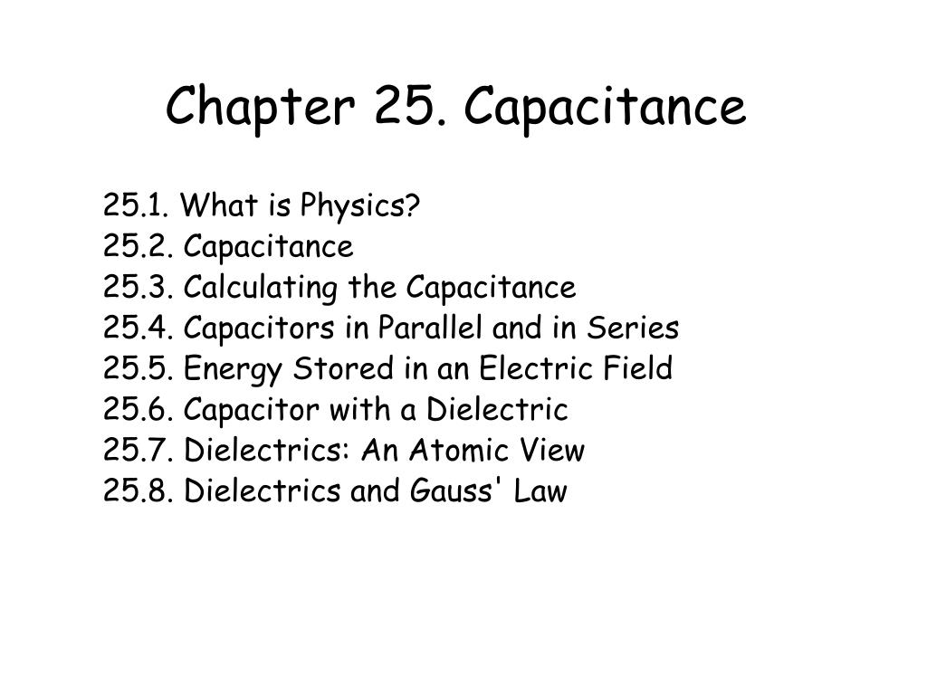 PPT - Chapter 25. Capacitance PowerPoint Presentation, free download ...