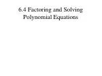 PPT - Solving Polynomial Equations PowerPoint Presentation, free download - ID:5760333