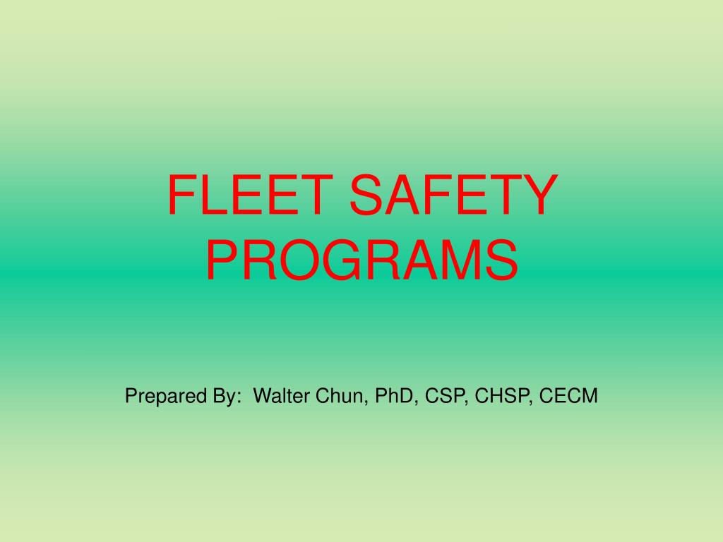 PPT - FLEET SAFETY PROGRAMS PowerPoint Presentation, free download - ID ...