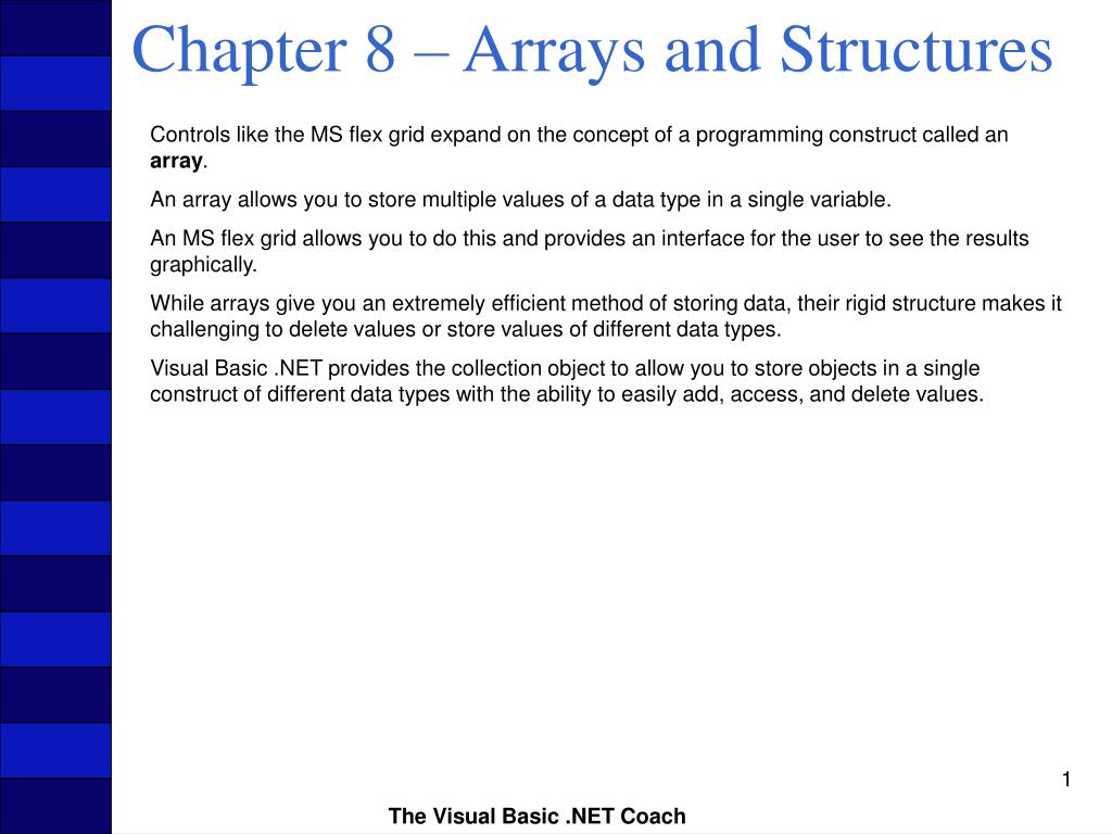 PPT - Chapter 8 – Arrays and Structures PowerPoint Presentation, free ...