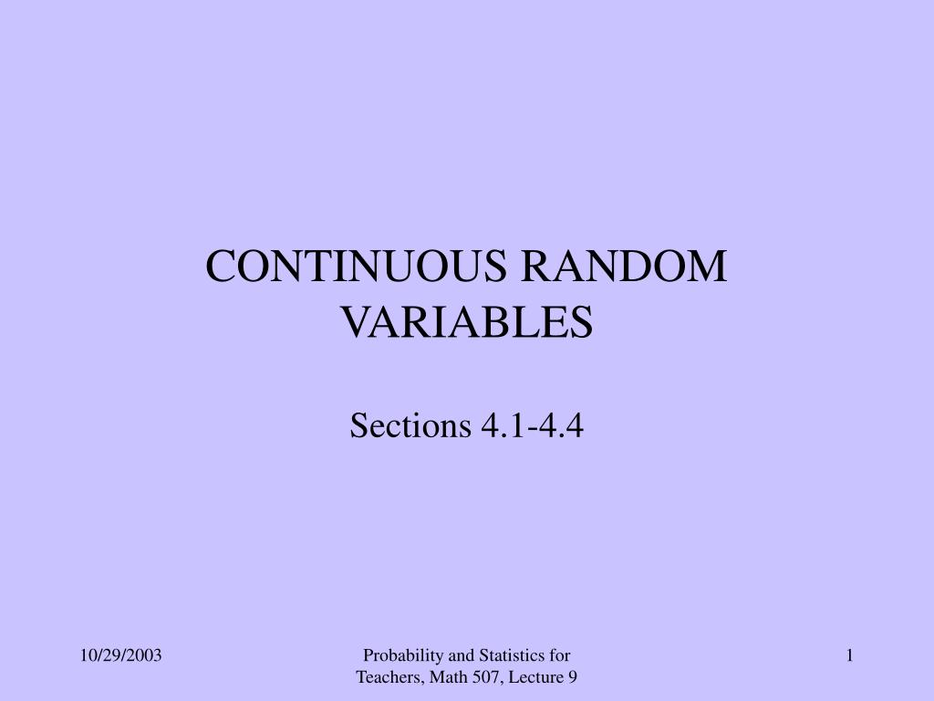 Ppt Continuous Random Variables Powerpoint Presentation Free