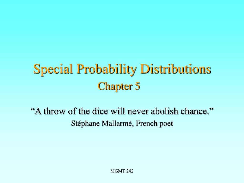 PPT - Special Probability Distributions Chapter 5 PowerPoint ...