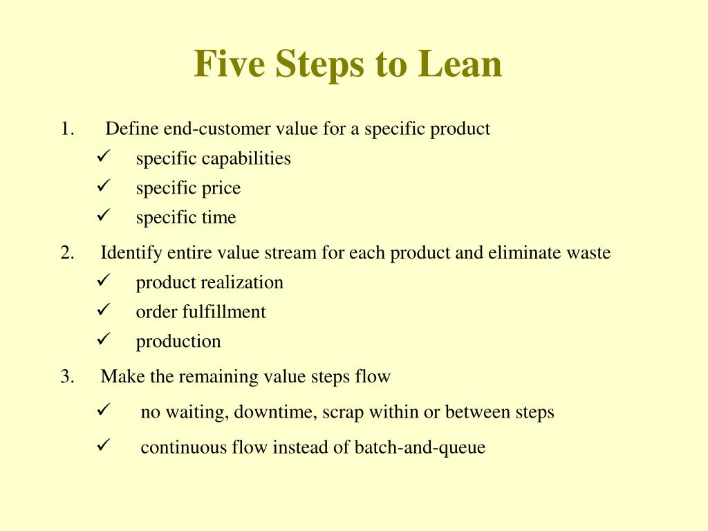 PPT - Five Steps to Lean PowerPoint Presentation, free download - ID ...