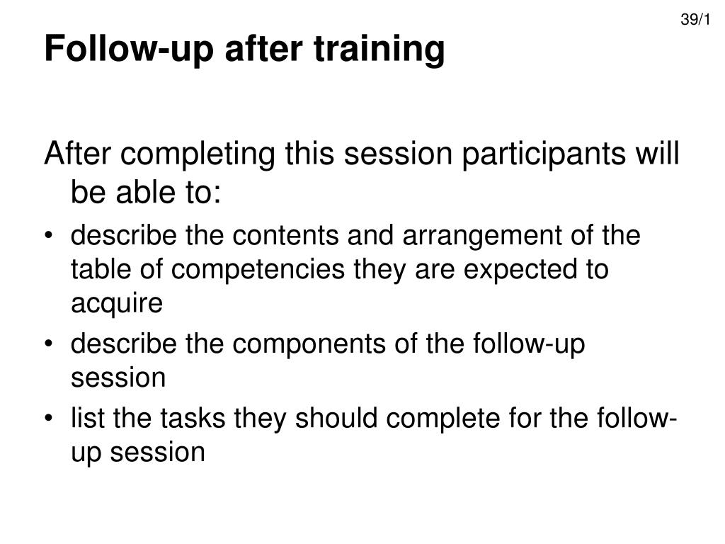 PPT - Follow-up after training PowerPoint Presentation, free download ...