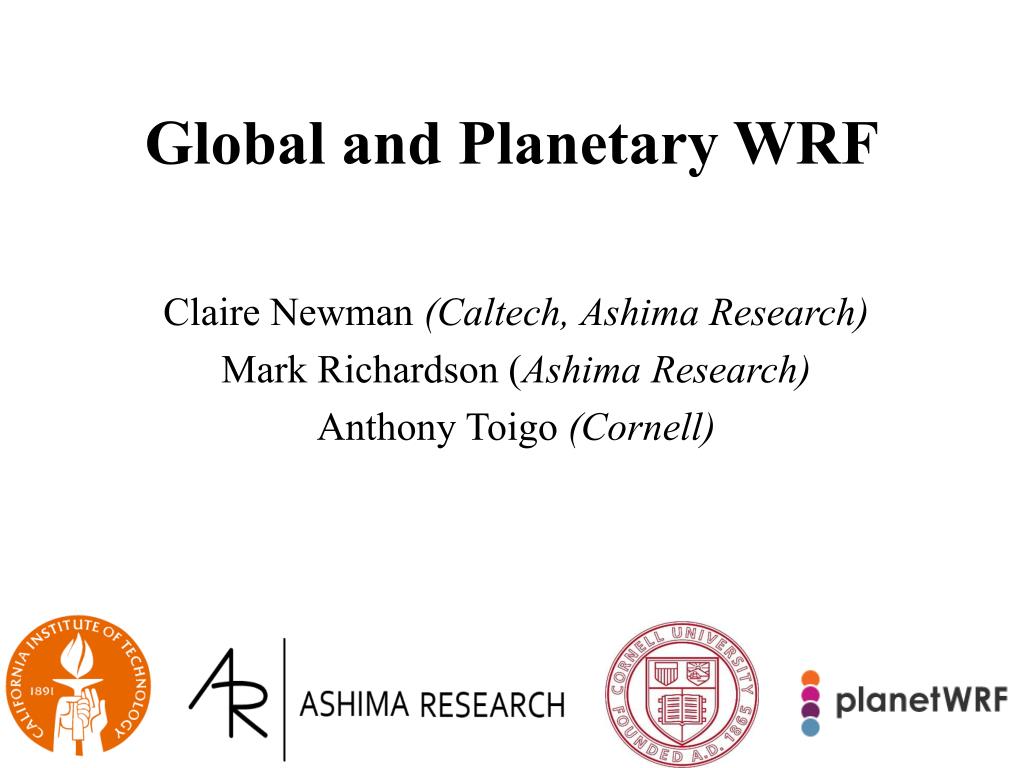 PPT - Global and Planetary WRF PowerPoint Presentation, free download ...