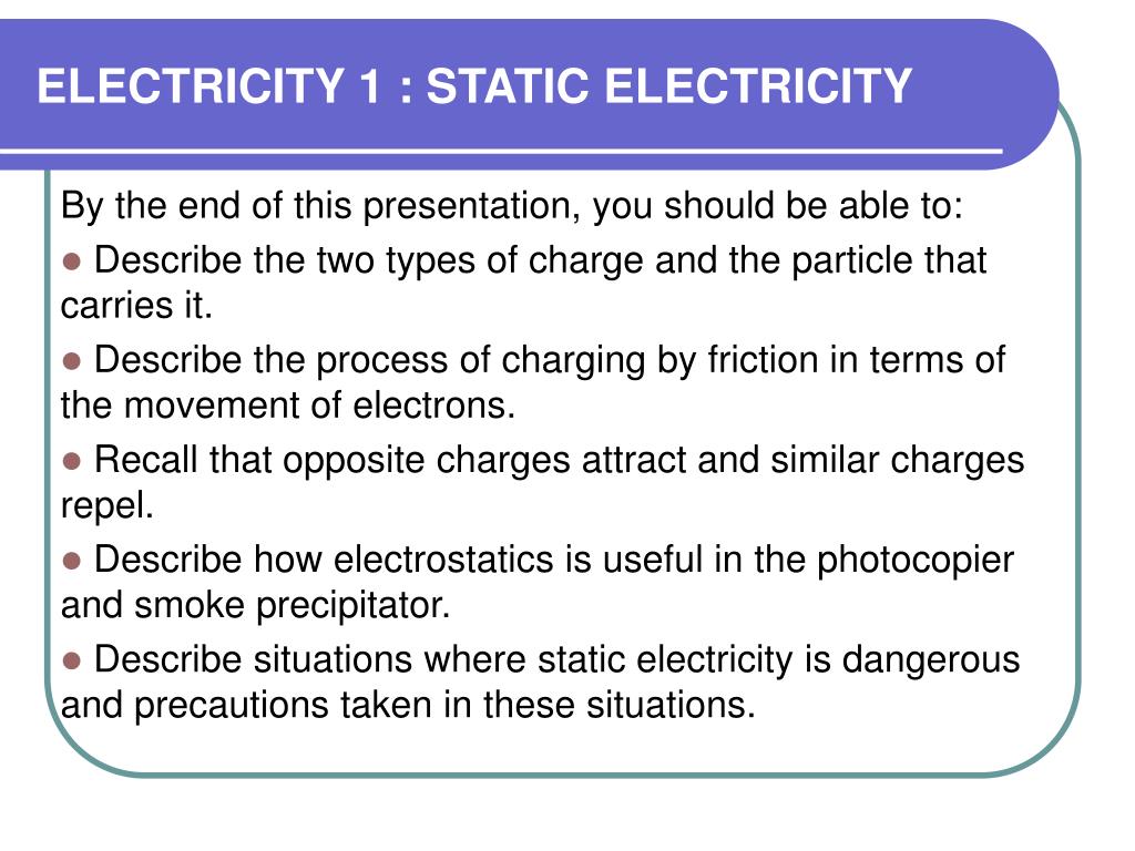 PPT - ELECTRICITY 1 : STATIC ELECTRICITY PowerPoint Presentation, free ...