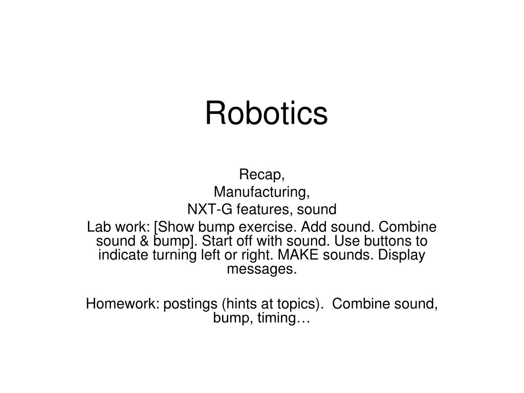 PPT - Robotics PowerPoint Presentation, free download - ID:1294098