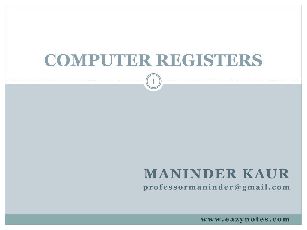 PPT - COMPUTER REGISTERS PowerPoint Presentation, free download - ID ...
