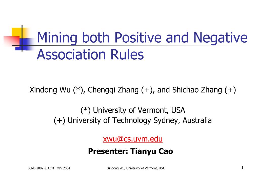 PPT - Mining both Positive and Negative Association Rules PowerPoint ...