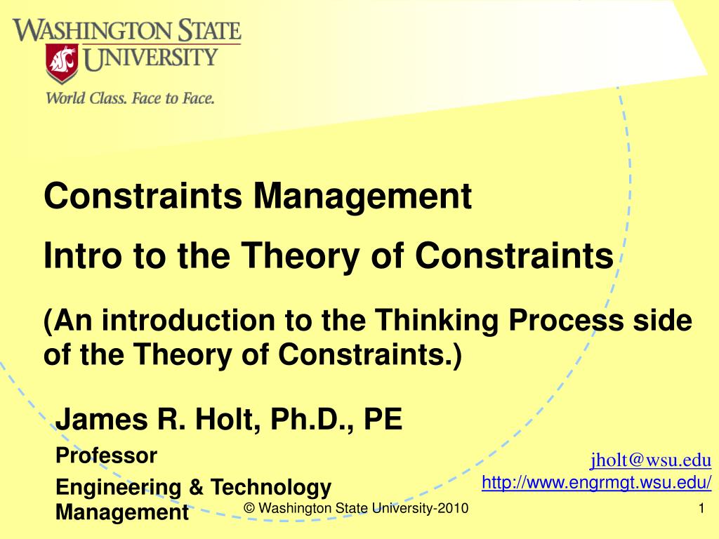 PPT - Intro to the Theory of Constraints PowerPoint Presentation, free ...