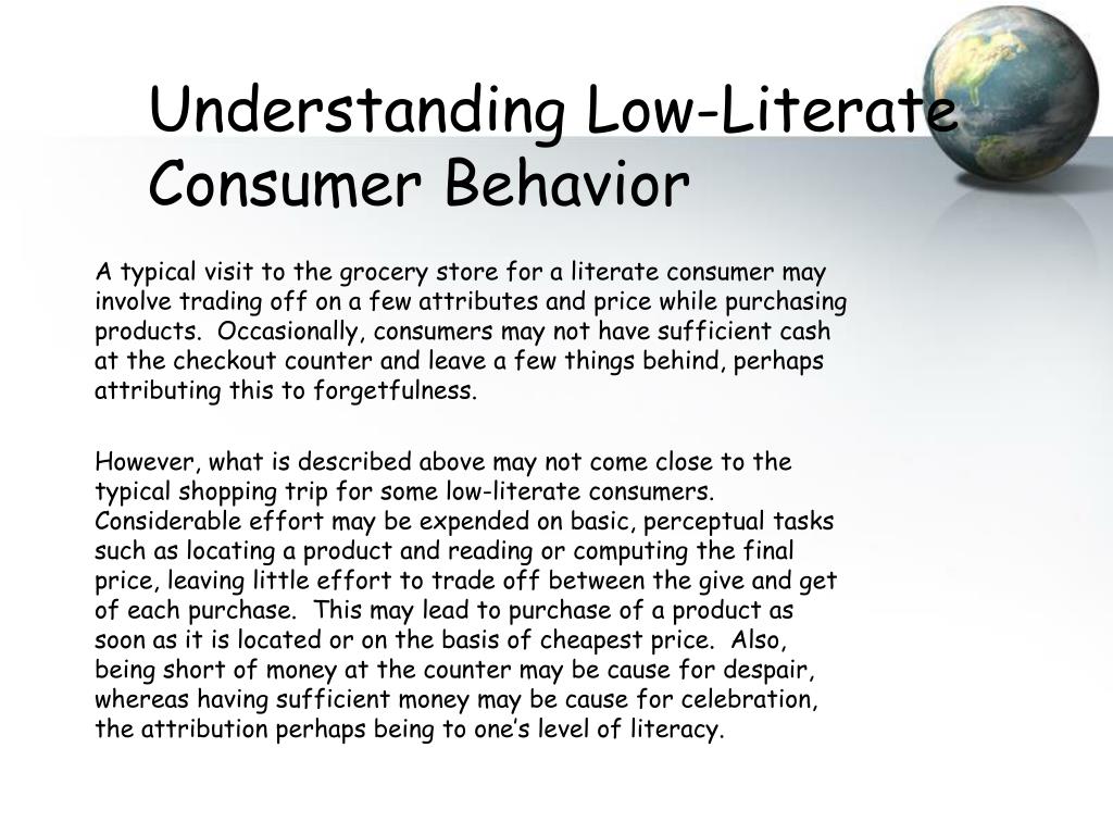 PPT - Understanding Low-Literate Consumer Behavior in Grocery Shopping ...
