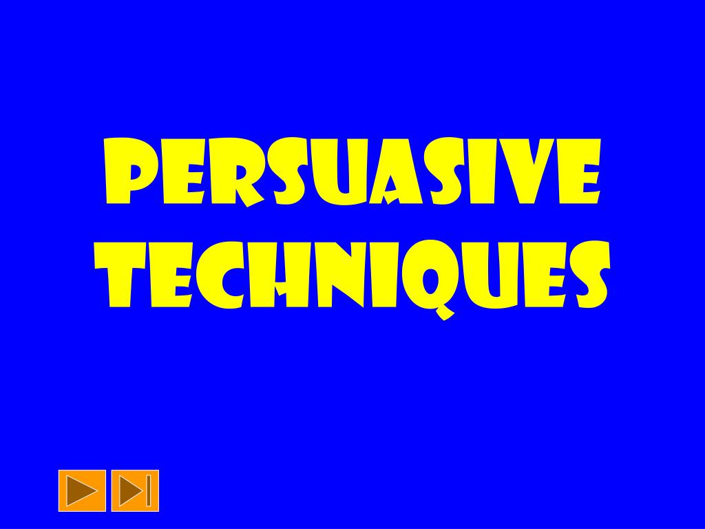 PPT - Persuasive Techniques PowerPoint Presentation, free download - ID ...