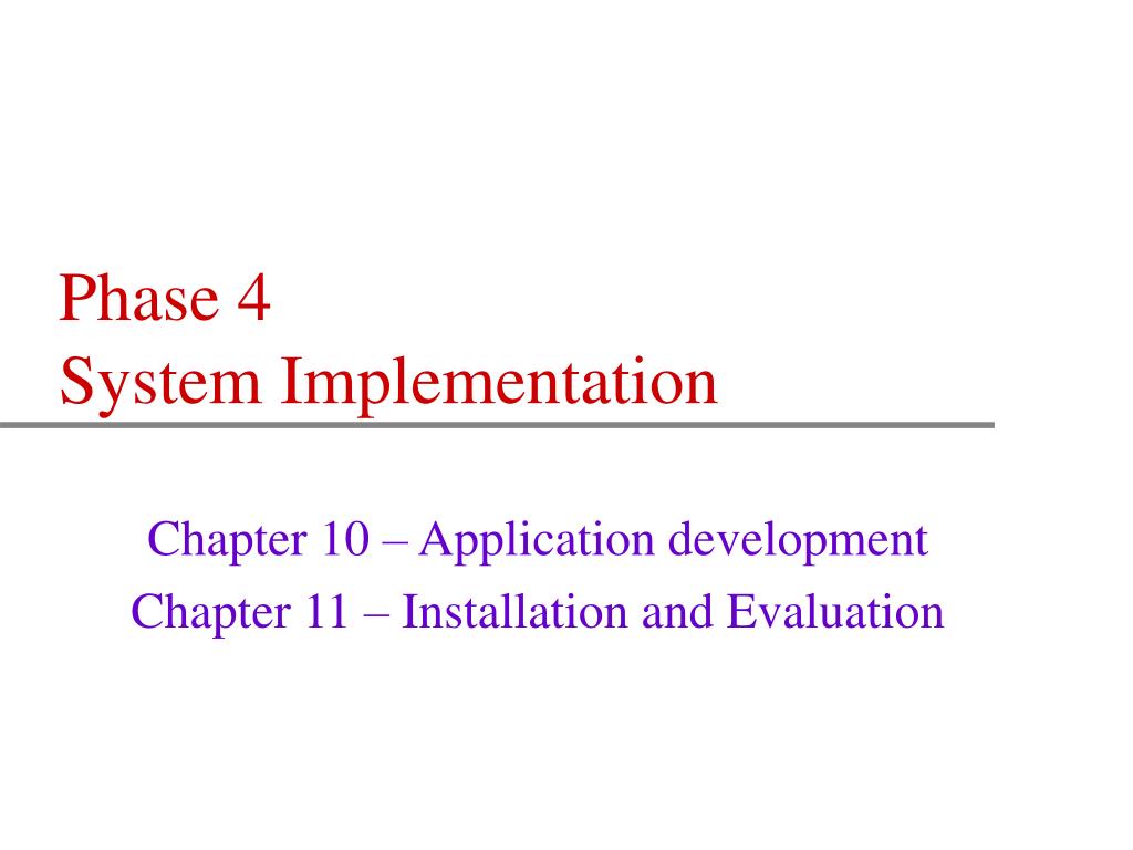 PPT - Phase 4 System Implementation PowerPoint Presentation, free ...