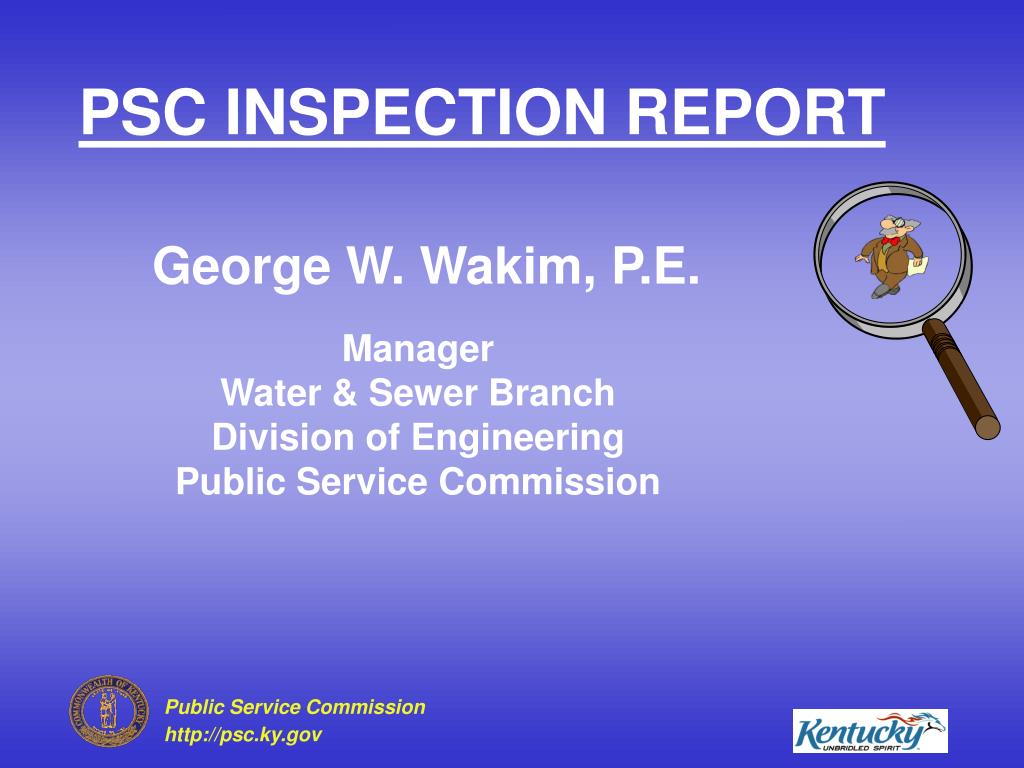 PPT - PSC INSPECTION REPORT PowerPoint Presentation, free download - ID ...