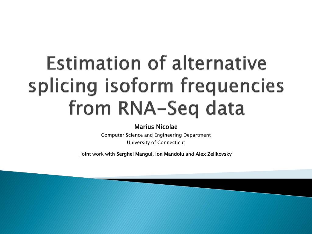 PPT - Estimation of alternative splicing isoform frequencies from RNA- Seq data PowerPoint ...