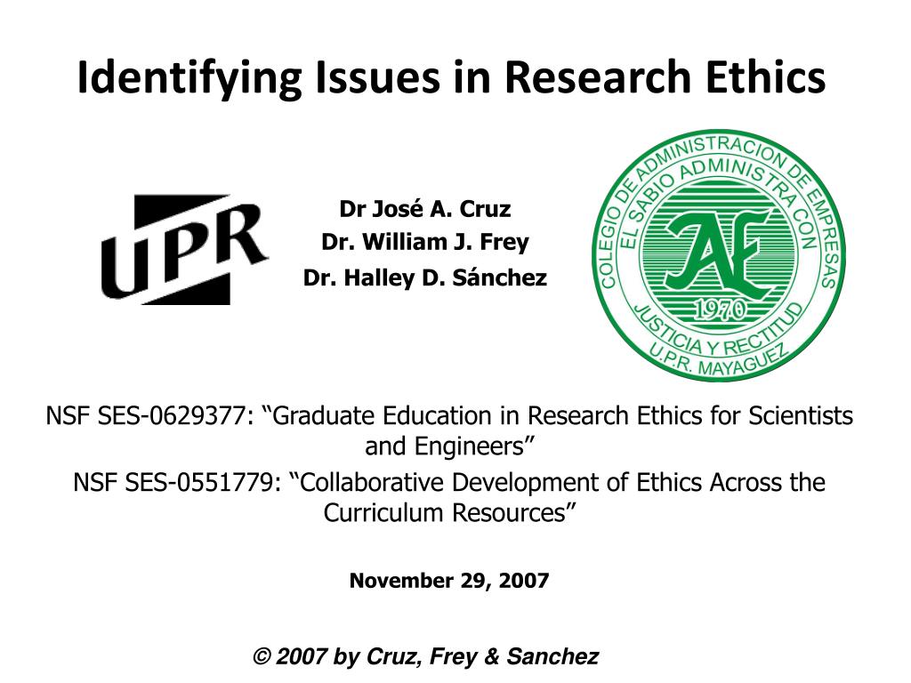 PPT - Identifying Issues in Research Ethics PowerPoint Presentation ...