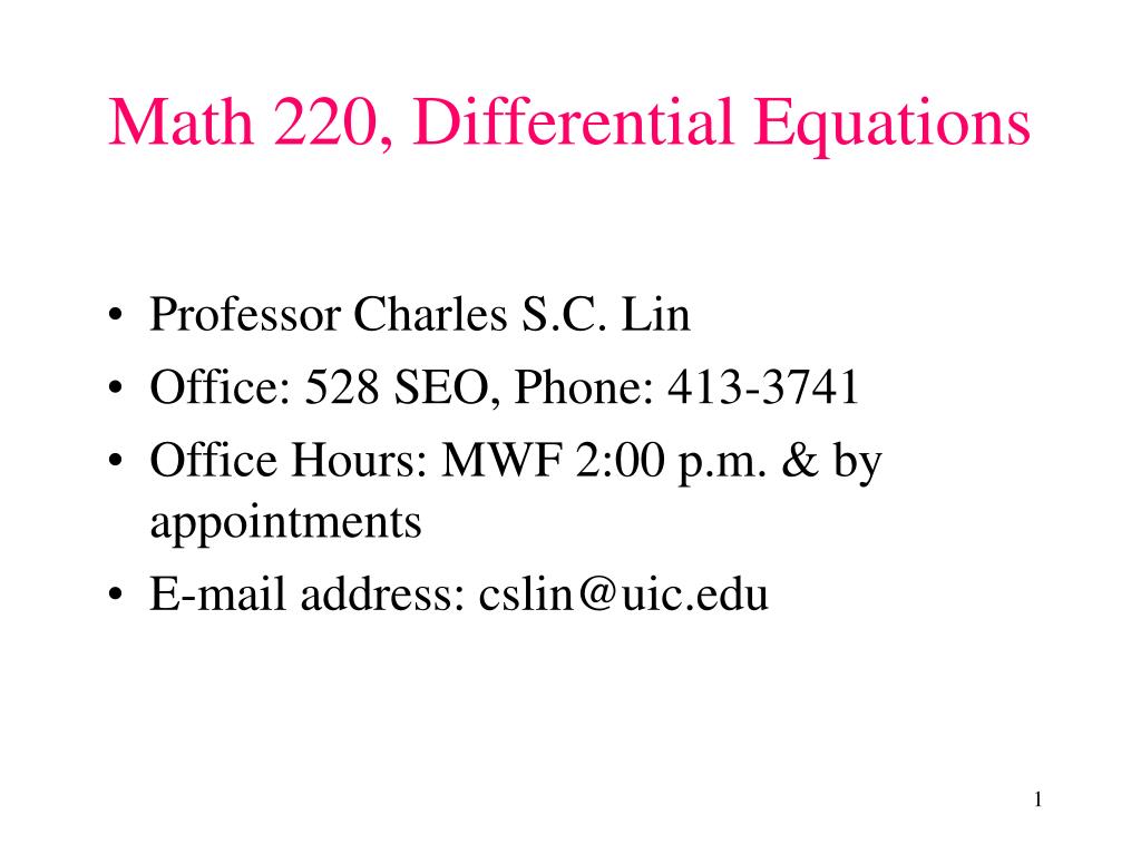PPT - Math 220, Differential Equations PowerPoint Presentation, free ...