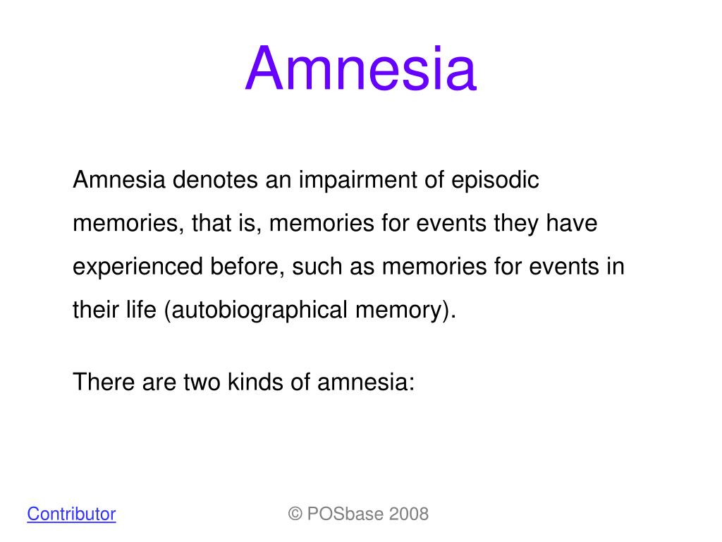 PPT - Amnesia PowerPoint Presentation, free download - ID:1316045