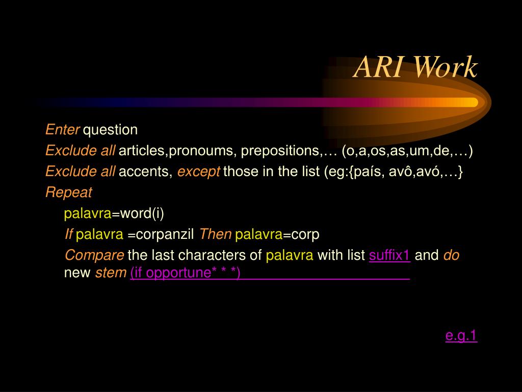 PPT - ARI Work PowerPoint Presentation, free download - ID:1317776