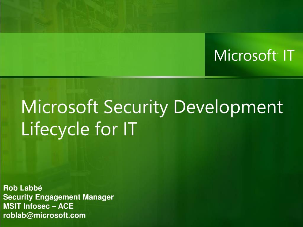 PPT - Microsoft Security Development Lifecycle for IT PowerPoint ...