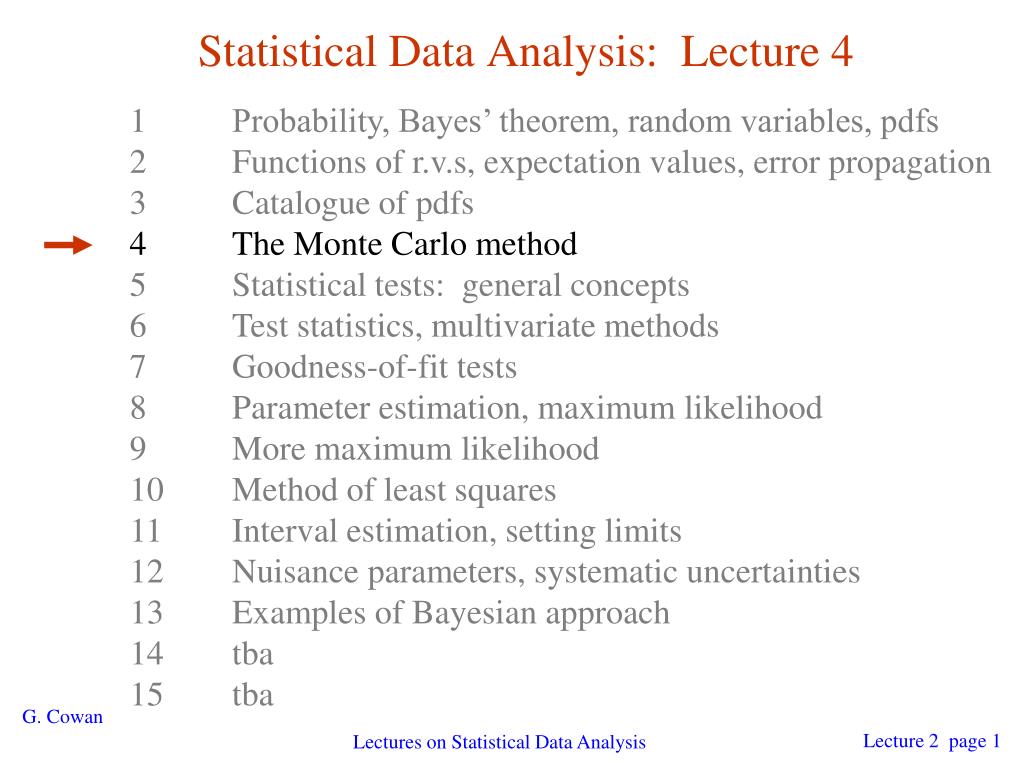 PPT - Statistical Data Analysis: Lecture 4 PowerPoint Presentation ...