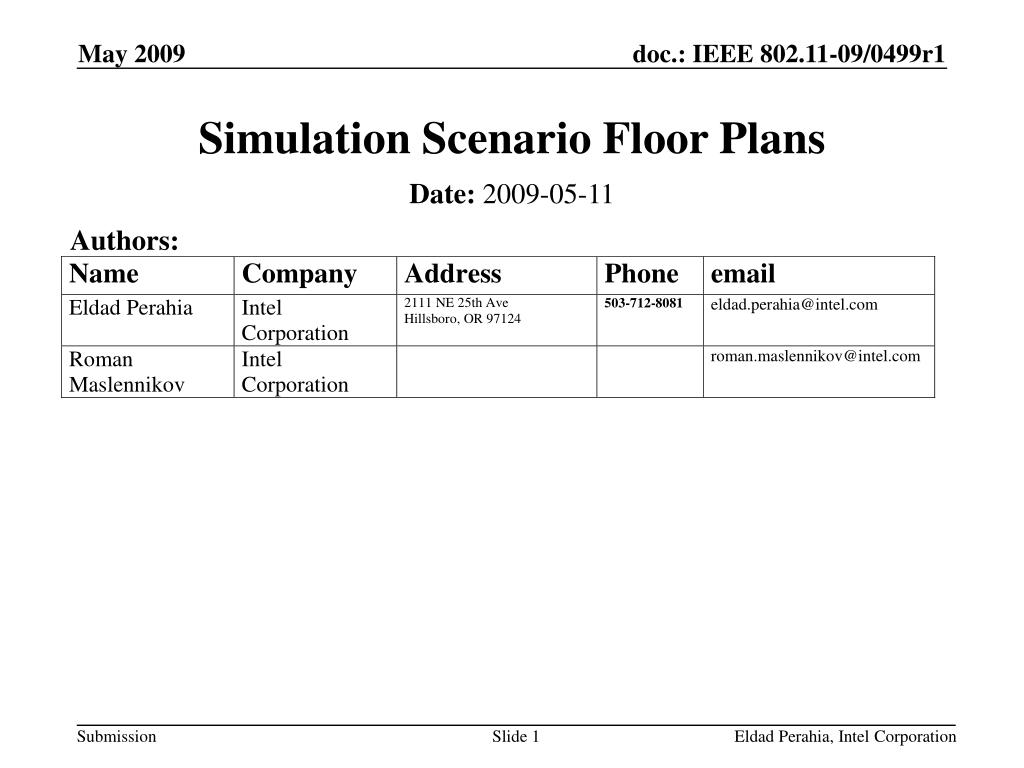 PPT - Simulation Scenario Floor Plans PowerPoint Presentation, free ...