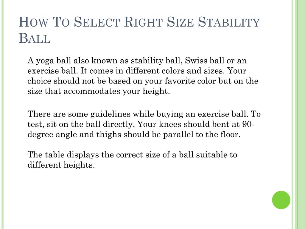 PPT - How To Select Right Size Stability Ball PowerPoint Presentation ...