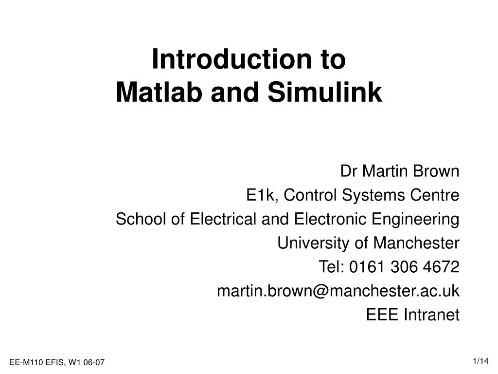 PPT - Introduction to Matlab and Simulink PowerPoint Presentation, free download - ID:1322608