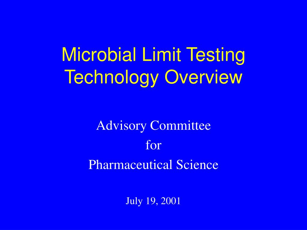PPT - Microbial Limit Testing Technology Overview PowerPoint ...