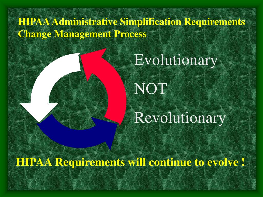 PPT - HIPAA Administrative Simplification Requirements Change ...
