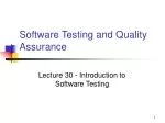 PPT - Software Testing and Quality Assurance PowerPoint Presentation ...