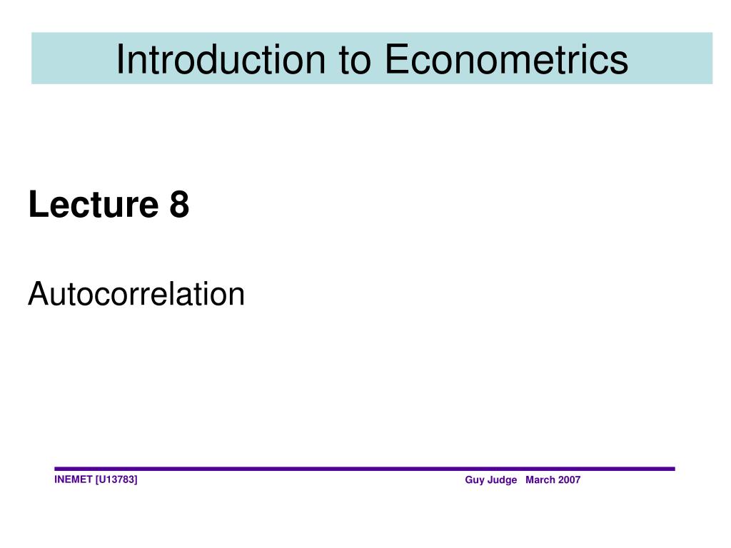 PPT - Introduction to Econometrics PowerPoint Presentation, free ...