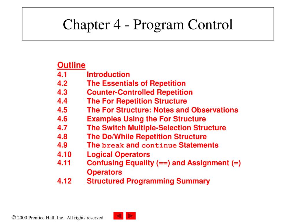 PPT - Chapter 4 - Program Control PowerPoint Presentation, free ...